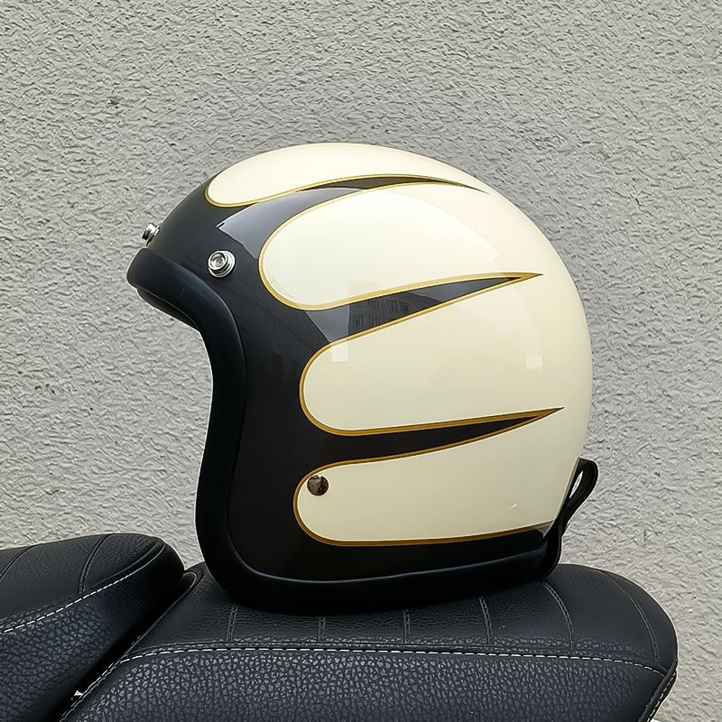 Chopper Low Profile Vintage Motorcycle Helmet - DOT & ECE Approved ...