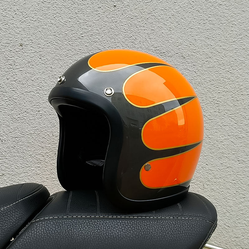 Chopper Low Profile Vintage Motorcycle Helmet - DOT & ECE Approved ...
