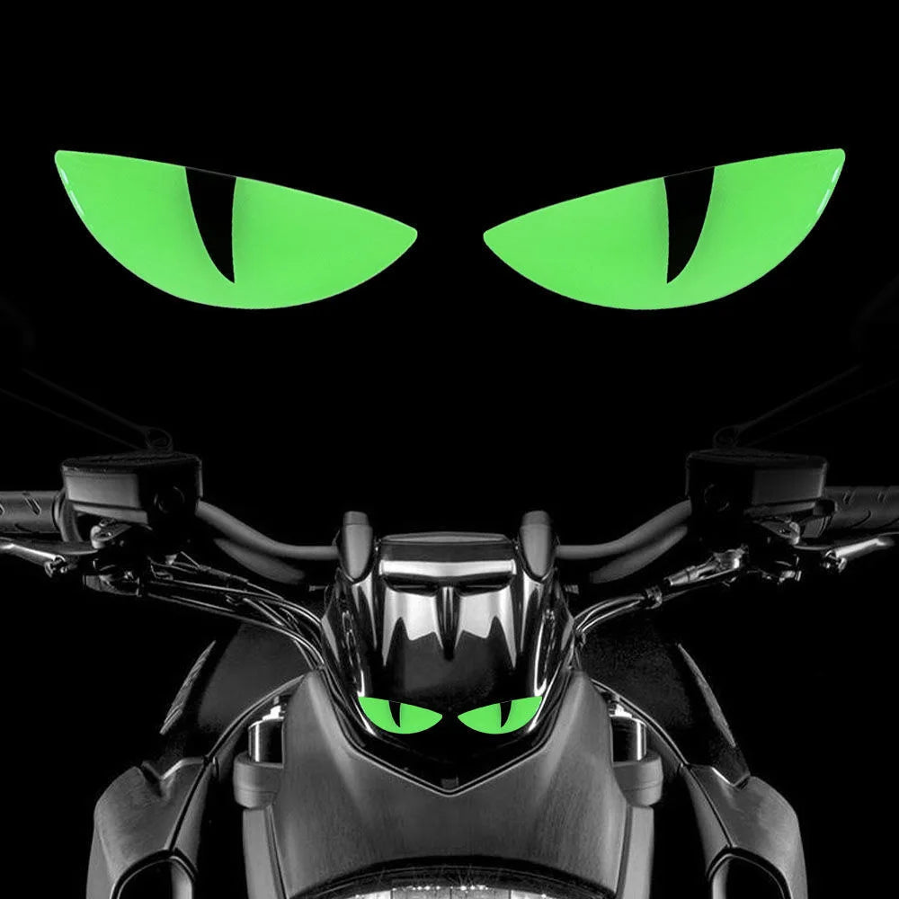 2 Reflective Devil's Eye stickers for motorcycle - improves night visi ...